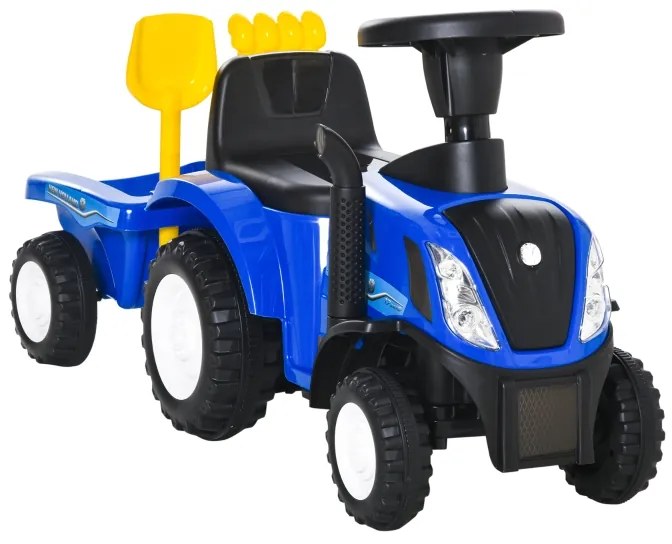Dětské odrážedlo traktor s přívěsem, modré 370-173BU