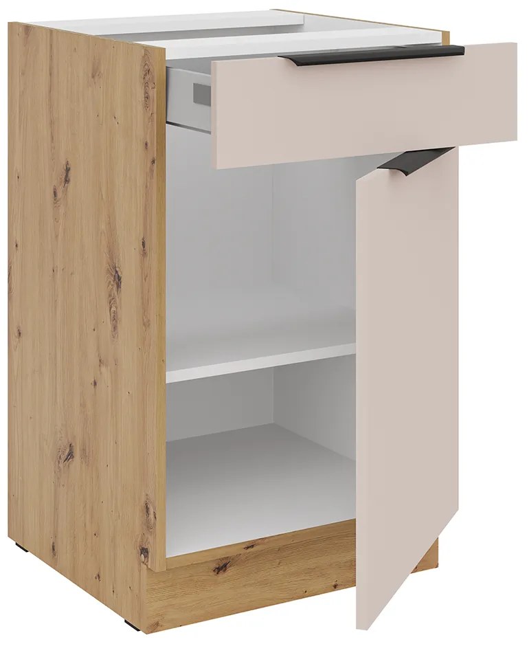 Kuchyňská linka SOLEA | 300 + 180 cm | VÝBĚR ÚCHYTŮ | zásuvky PREMIUM BOX | artisan/kašmír