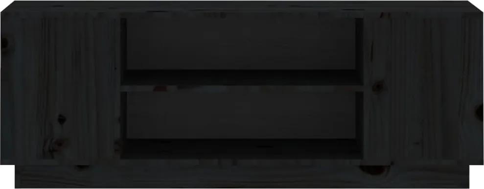 vidaXL TV skříňka 110 x 35 x 40,5 cm masivní borové dřevo [814413] Barva: Černá