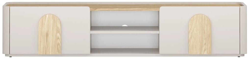 TV stolek Amilio 170 cm - kašmírová / dub olejovaný / úchytky dub světlý