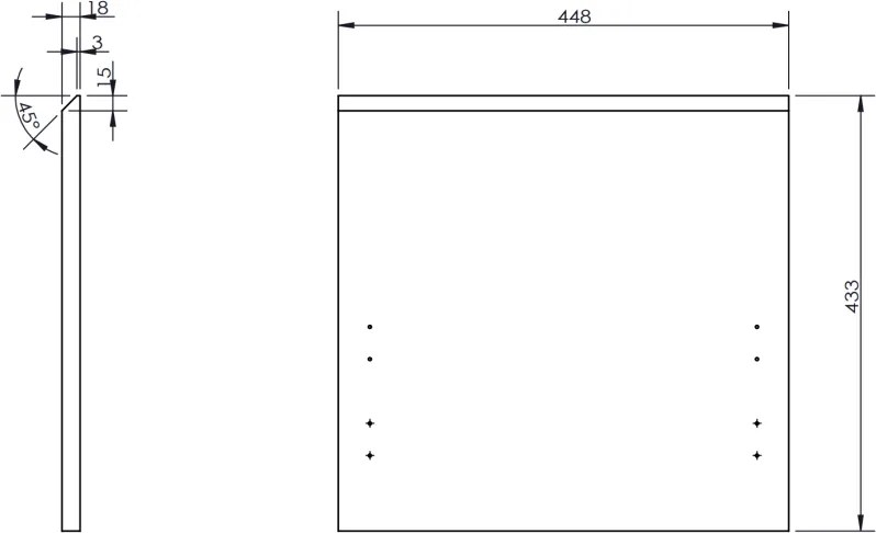 Mexen Rivel, koupelnová skříňka 45 cm, 1 zásuvka, drážkovaná, bílá matná, 91A20-04547-1-BF01