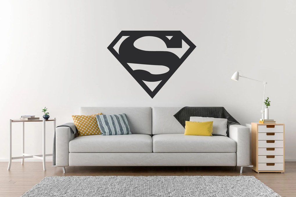 Lepy.cz Samolepka na zeď Superman Velikost (šířka x výška): 40x30cm, Barevná varianta: Černá