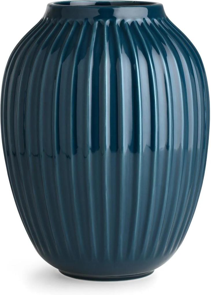 KÄHLER Keramická váza Hammershøi Petroleum 25 cm, modrá barva, keramika