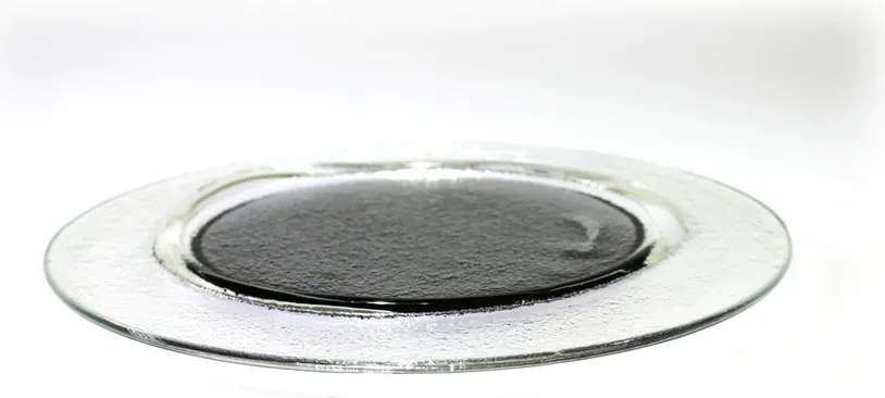 Kulatý servírovací tác čirý se šedým středem Průměr: 31cm