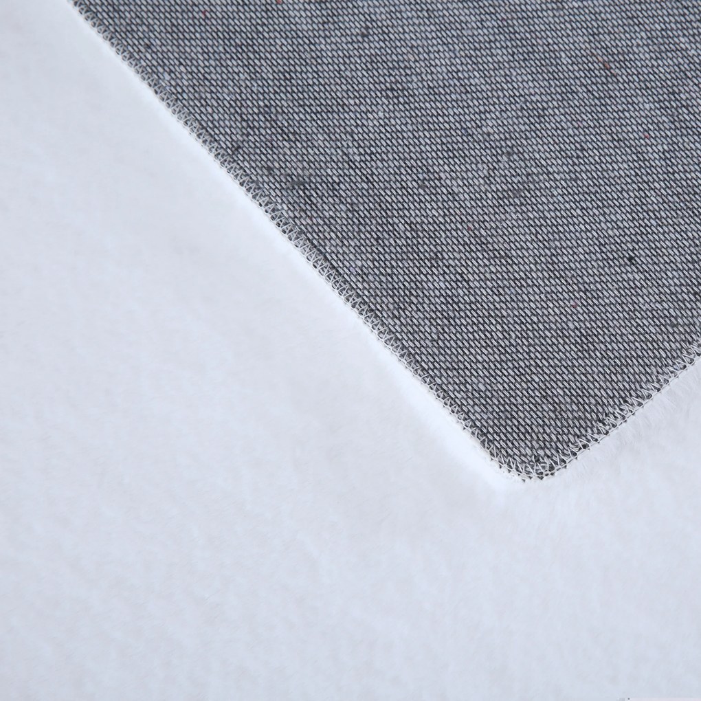 Ayyildiz, Kusový koberec Pouffy 5100 White kruh, 120x120 (průměr) kruh, bílá, obývací pokoj
