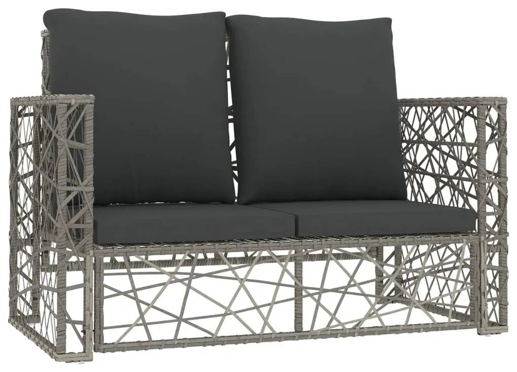 vidaXL Marketos 2dílná zahradní sedací souprava s poduškami polyratan šedá