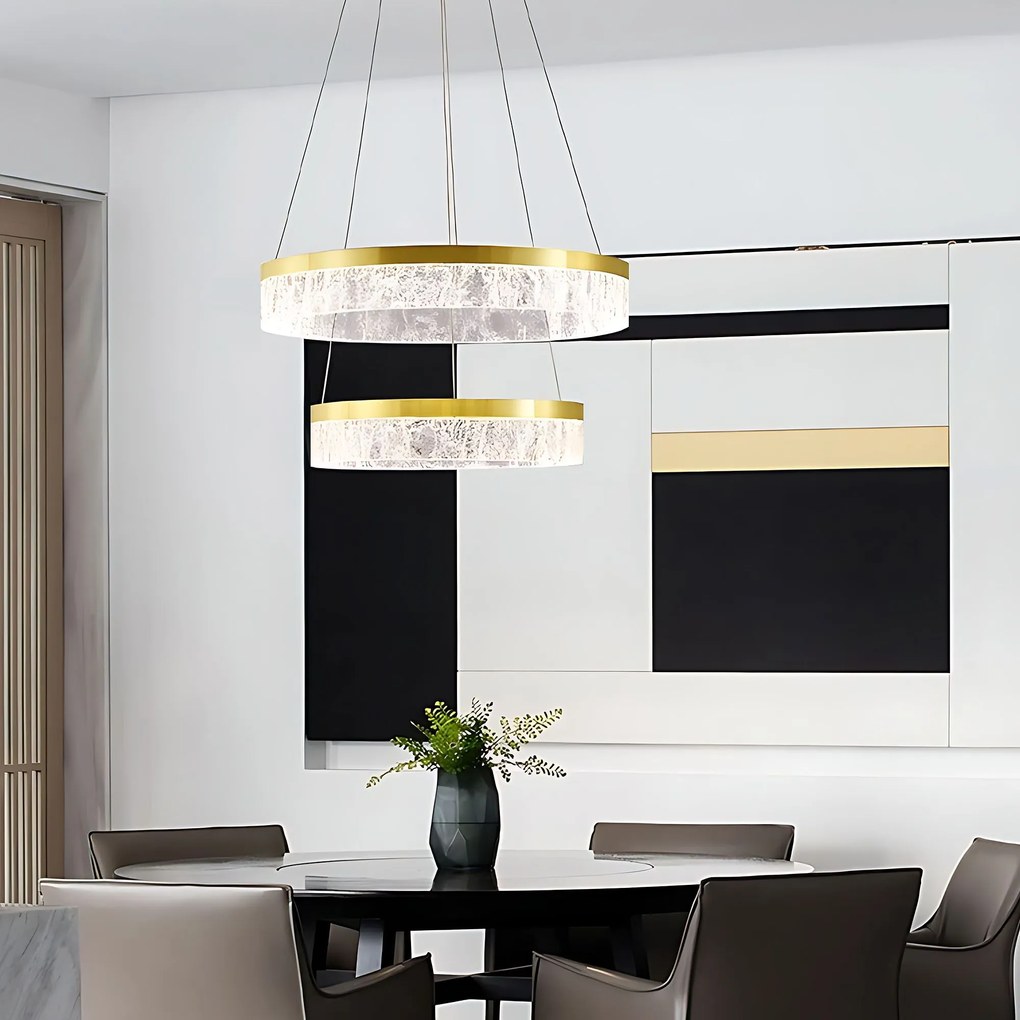 Toolight Toolight, LED závěsné osvětlení 60cm, 60W, 3000K, LHJ049-CP2, zlatá, OSW-60028