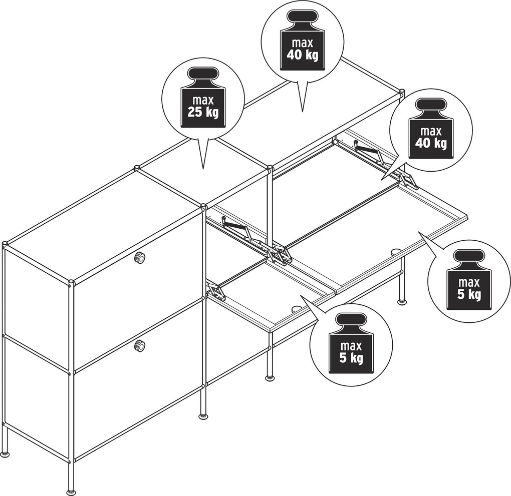 Tchibo - Kovová odkládací skříňka CN3 - barva: bílá