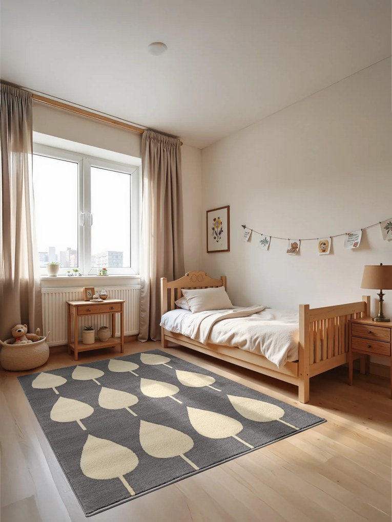 Hanse Home, Dětský koberec Adventures 106216 Grey Cream, 160x235, šedá, dětský pokoj