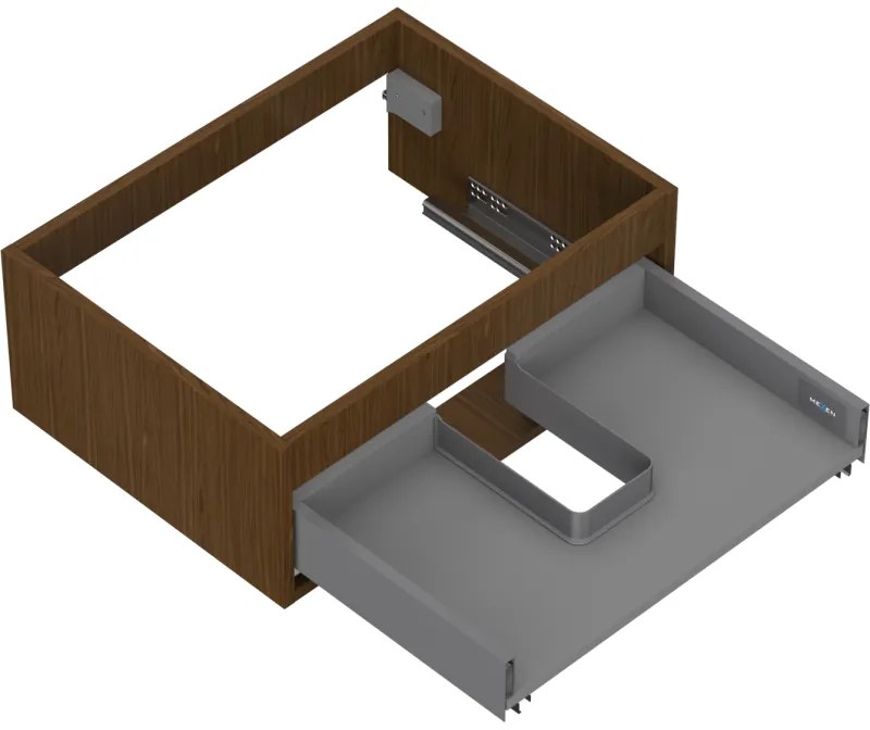 Mexen Box-A, závěsná skříňka 60 cm, 1 zásuvka, ořech, 91AX0-0600-235-1-86