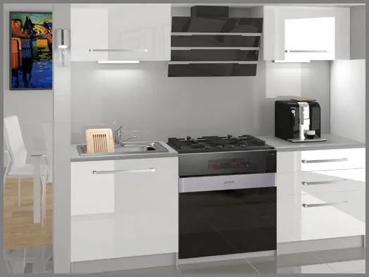Kuchyňská sestava paneláková 120 cm bílá lesk Vanda