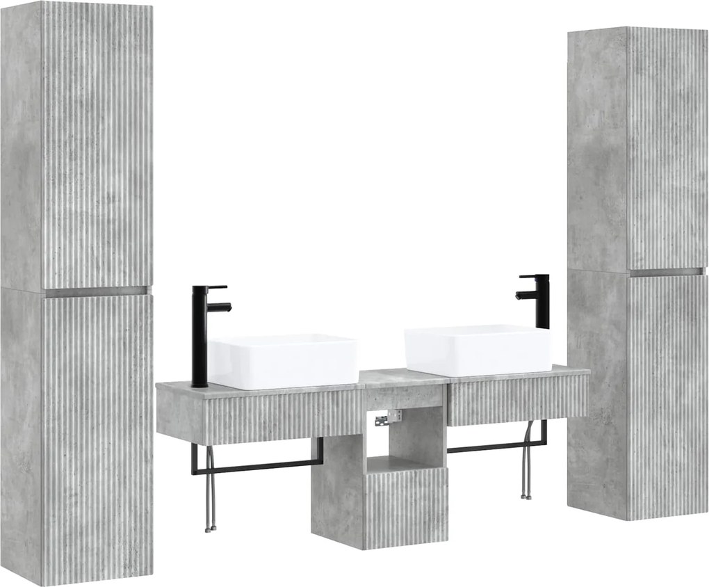 Sada koupelnového nábytku 5 ks Betonově šedá 33 x 34,5 x 160 cm 3406016
