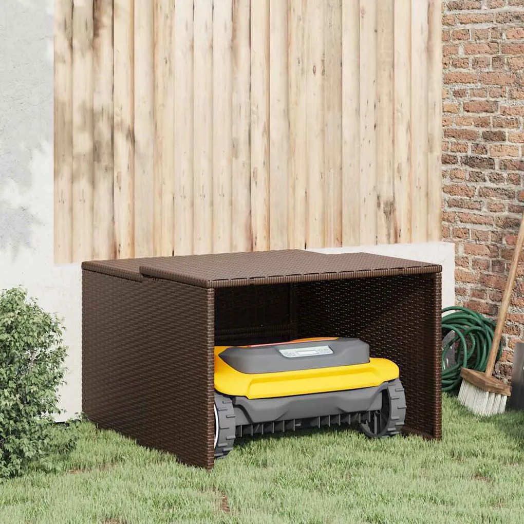 vidaXL Garáž pro robotickou sekačku 86x90x52/57 cm polyratan [365404] Barva: Béžová
