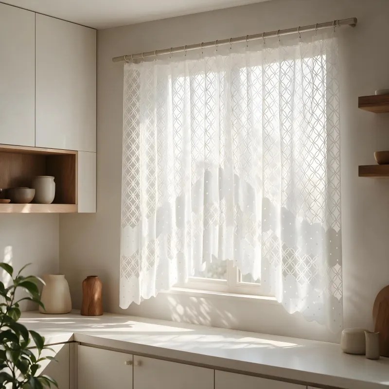 Hotová žakarová oblouková záclona bílá 160x300 Ervi 7324