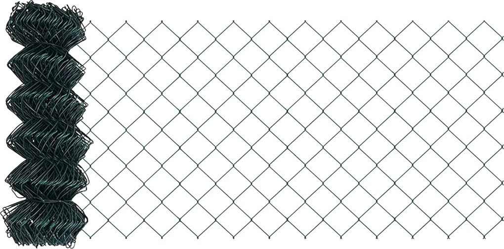 Plot s řetězovým odkazem a sloupkem 10 x 0,6 m Zelená Síťovina 3336238