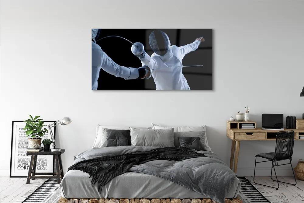 akrylový obraz Lidé v bílých šatech 140x70 cm
