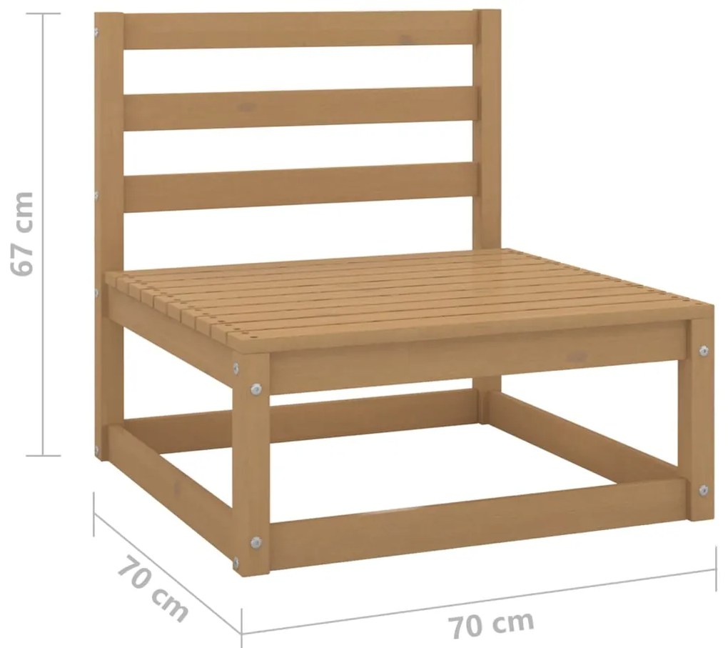 vidaXL Marketos 3místná zahradní pohovka medově hnědá masivní borovice