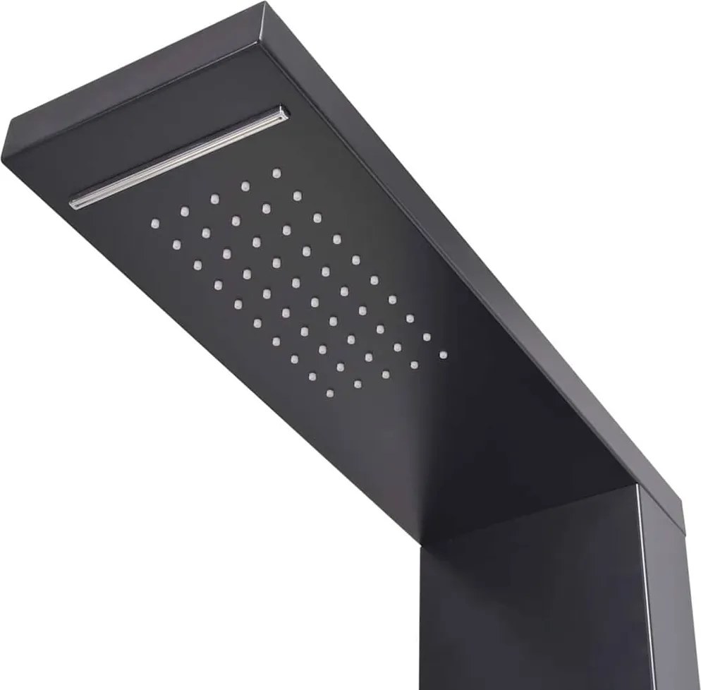 Sprchový panel set hliníkový matný černý 142373
