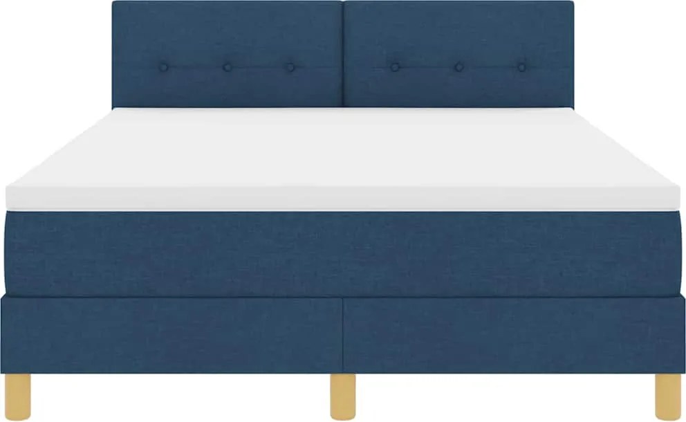 Postel s boxspringem s polštářem Modrá 140 x 200 cm textil 3338929