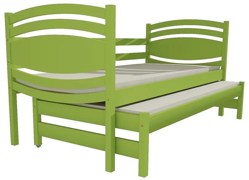 Vomaks Dětská postel s výsuvnou přistýlkou DPV 027 80 x 180 cm bezbarvý lak