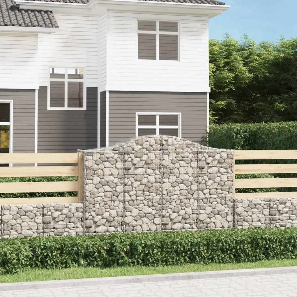 Klenuté gabionové koše 3 ks 200x50x140/160cm pozinkované železo 3145683