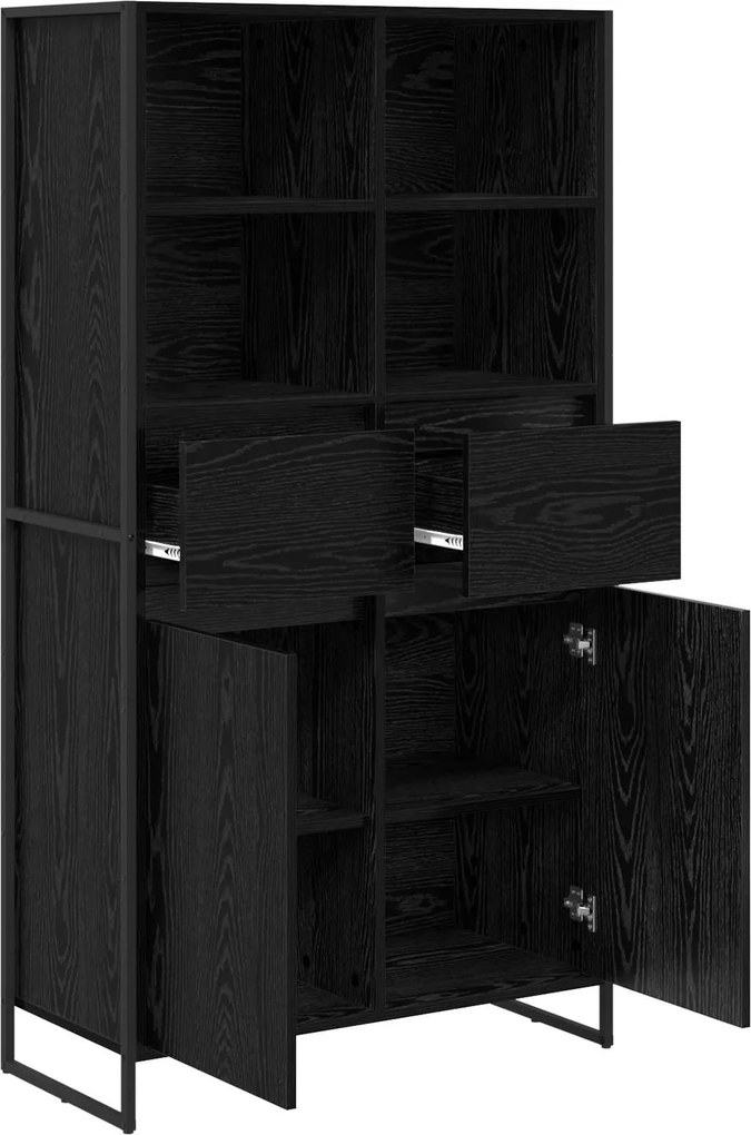 Servírovací skříň Černý dub 81 x 36 x 150.5 cm Kompozitní dřevo 3403034