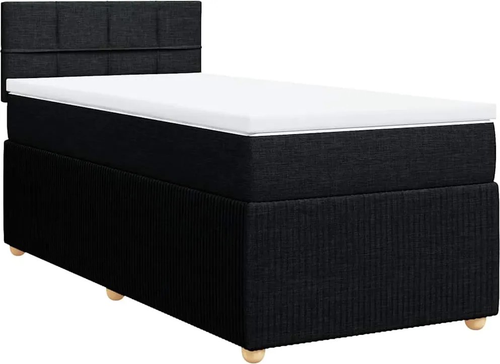 Box spring postel s matrací černá 90x190 cm textil 3287313