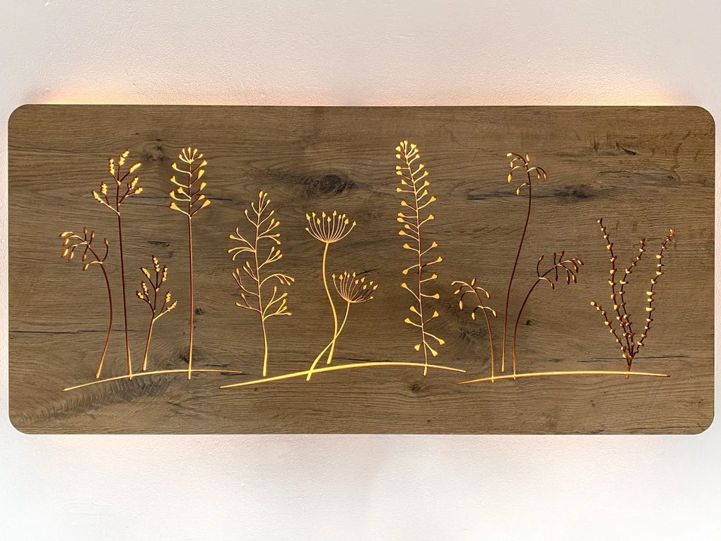 Li-Go "Louka" světelný obraz 230V 90x40 cm provedení povrchu: dub světlý