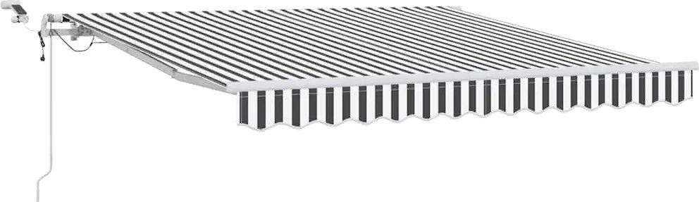Automatická zatahovací markýza s LED antracit a bílá 300x250 cm 3215781