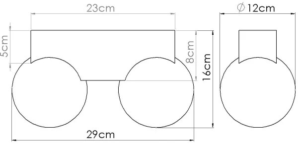 Sollux SL.1683 - Stropní svítidlo BULBO 2xG9/8W/230V buk/bílá