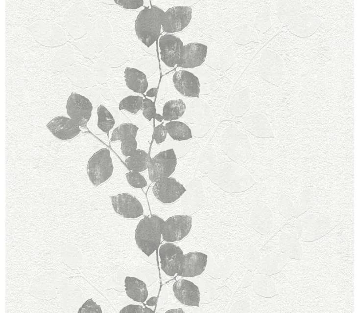 Vliesová tapeta 35891-1 šedé listy / Tapety na zeď 358911 (0,53 x 10,05 m) A.S.Création