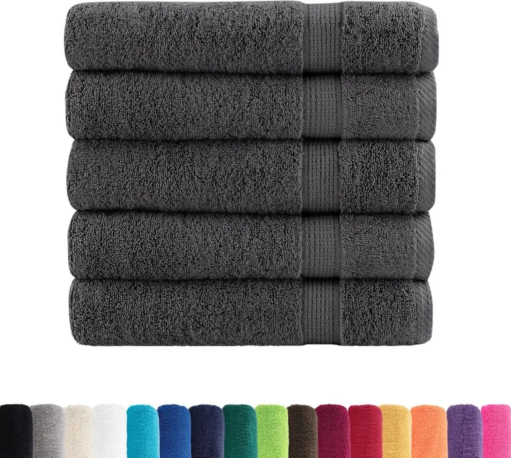 Prémiové osušky SOLUND 50 ks antracitové 100x150 cm 600 g/m² 137167
