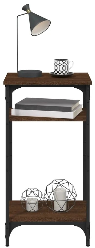 Odkládací stolek hnědý dub 40 x 30 x 75 cm kompozitní dřevo - Default Title