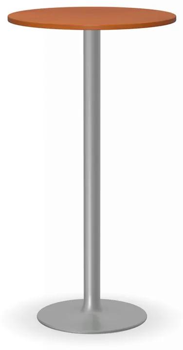 Koktejlový stůl OLYMPO II, průměr 600 mm, šedá podnož, deska třešeň
