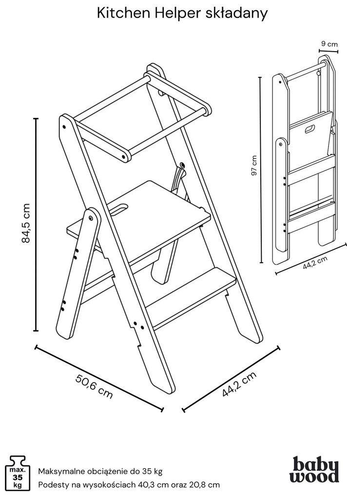 Učíci montessori dětská věž skládací černá