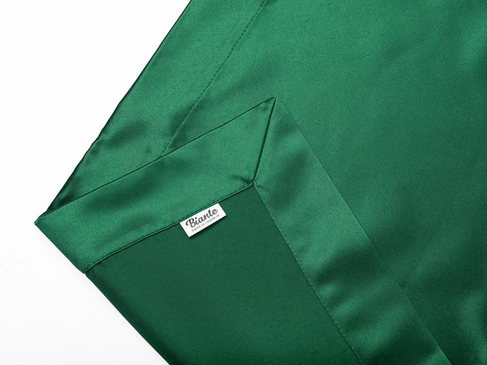 Biante Saténový přehoz/běhoun na postel Satén LUX-012 Zelený 50x200 cm