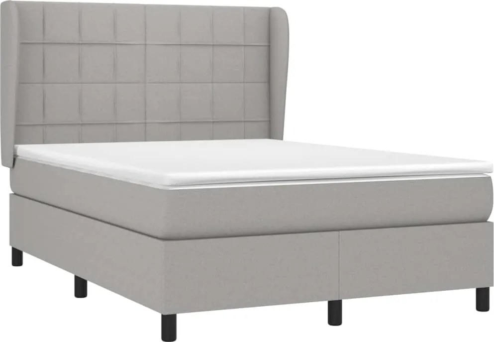 Box spring postel s matrací světle šedá 140 x 200 cm textil 3127965