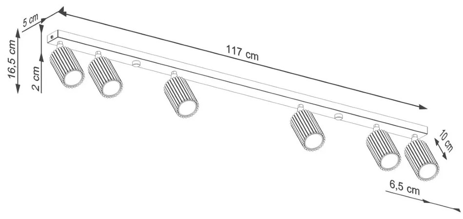 Bílé bodové svítidlo 6,5x117 cm Gleam – Sollux