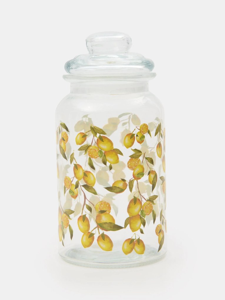 Sinsay - Glass food container with lid and lemon print - clear