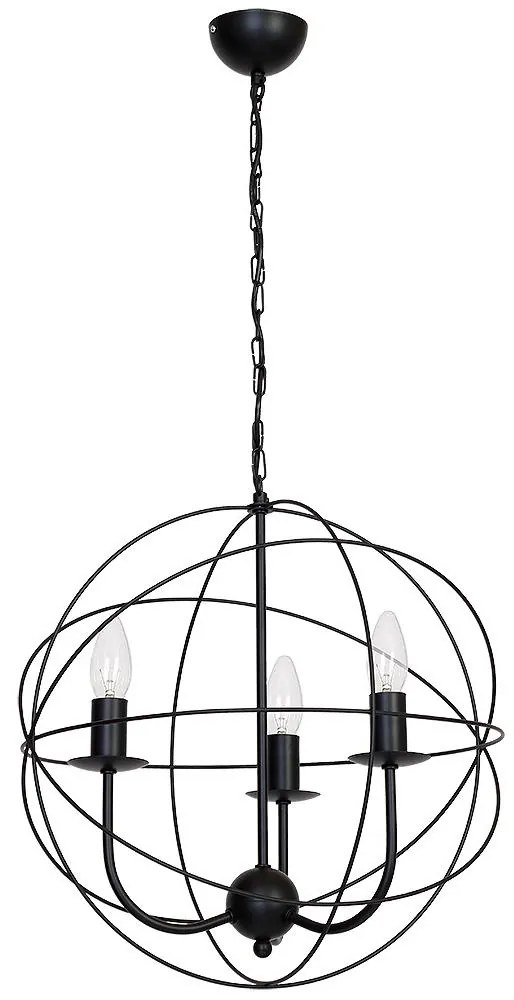 Luminex Lustr GLOBE 3 3xE14/60W černá LU5134