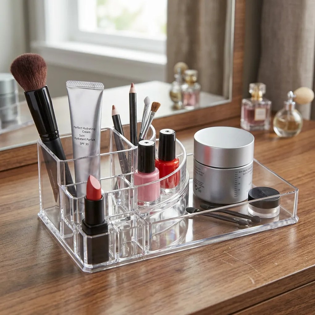 Domo Living Organizér na make-up, štětce, kartáčky DOMO AKRYL, 22,3 x 12,7 x 8 cm