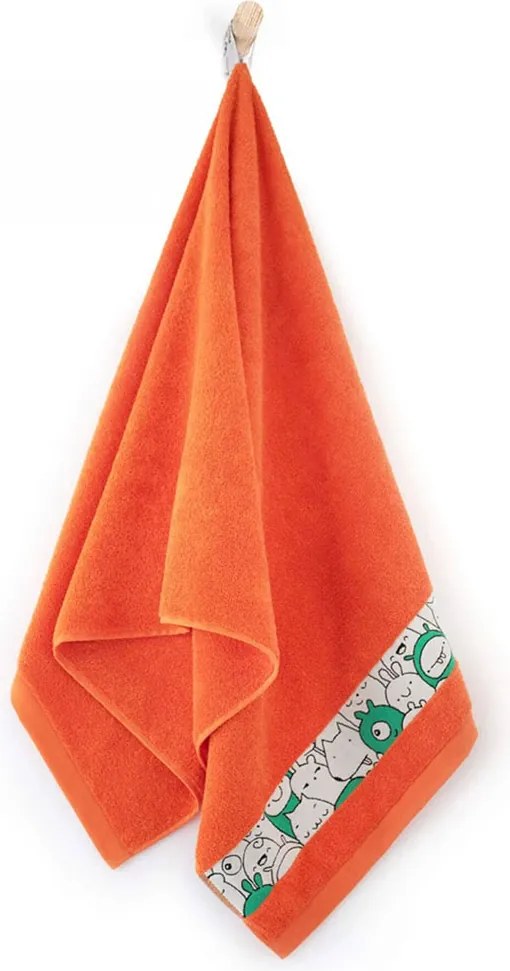 Bavlněný ručník Ufo - oranžová Velikost: ručníček 30 x 50