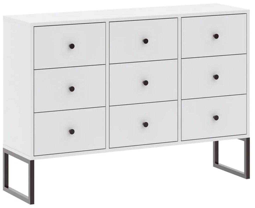Komoda LINEA 9S bílá