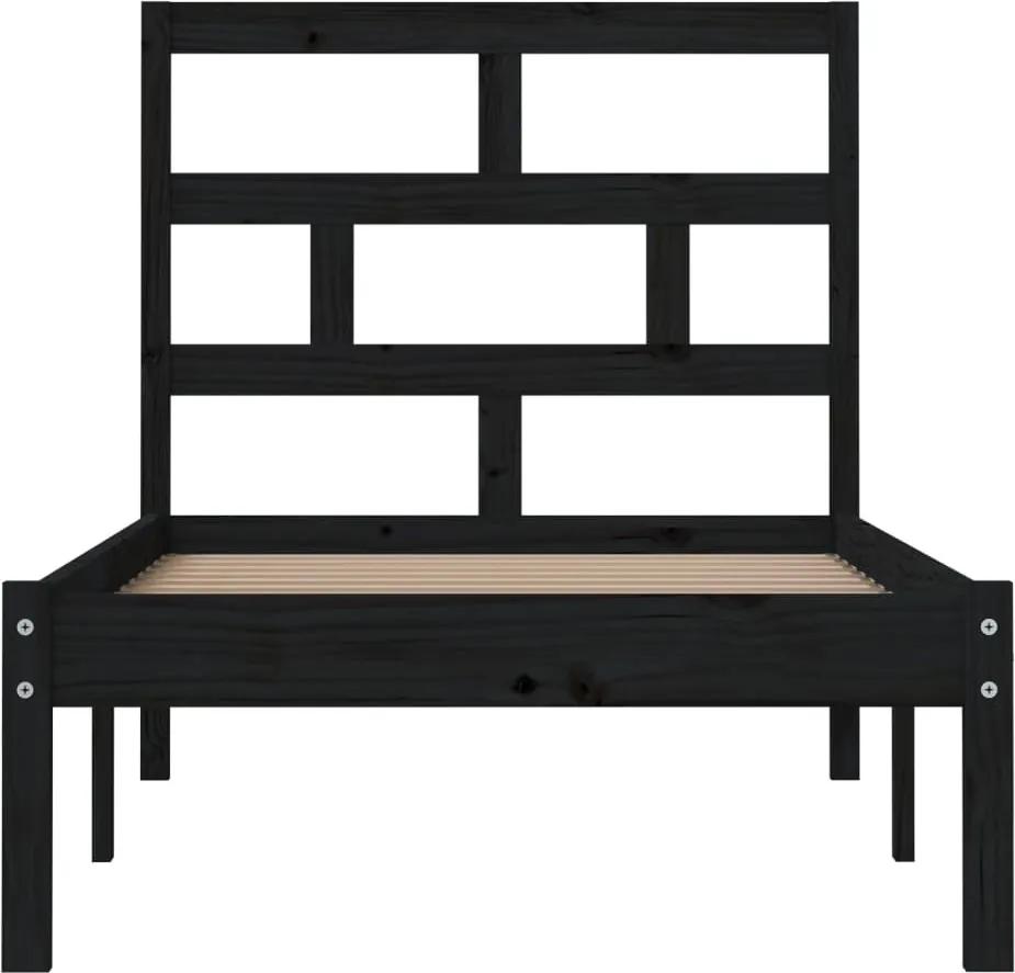 vidaXL Rám postele masivní dřevo 75 x 190 cm Small Single [3101180] Barva: Černá