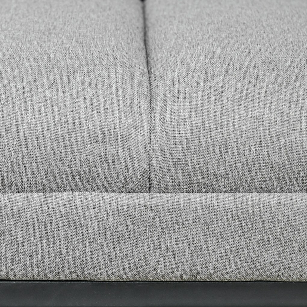 HOMCOM Lněná lavice Čalouněná lavice do ložnice Postelová lavice Kosmetická lavice do 200 kg Ocel světle šedá 120x44x45,5 cm | Aosom.de