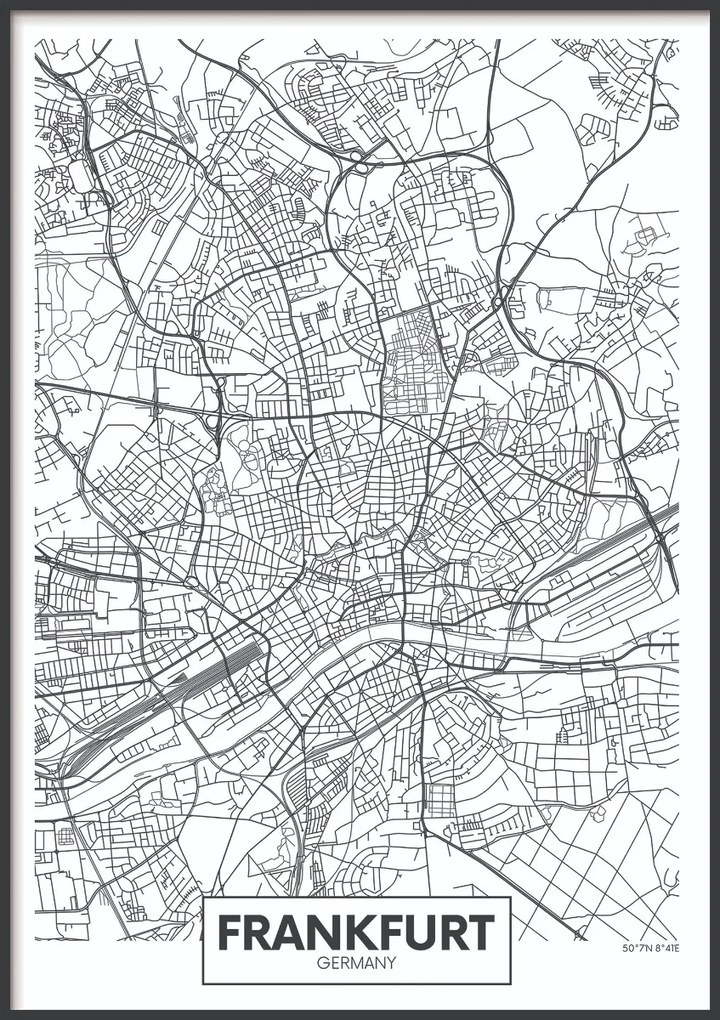 DecoKing - Nástěnný plakát - Map -  Frankfurt