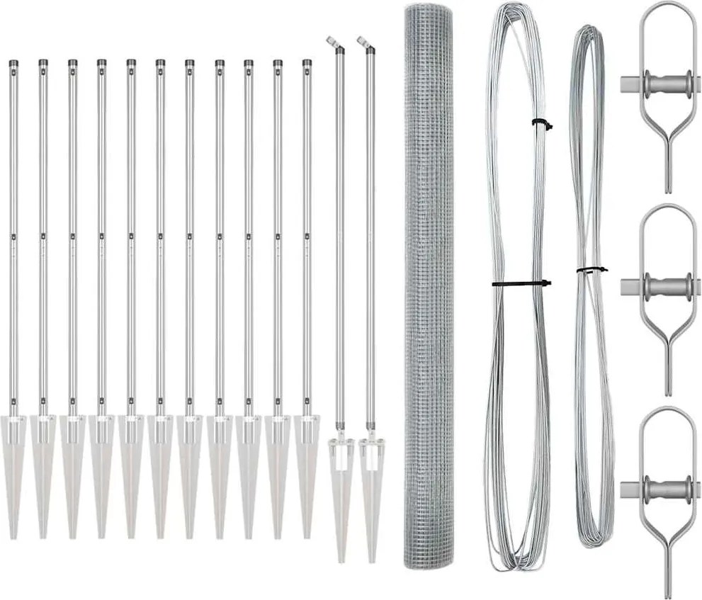 Svařované drátěné ploty s hroty 50 x 1,5 m Pozinkovaná ocel 3352008