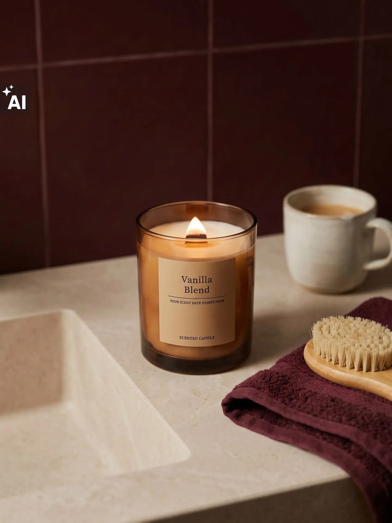 Sinsay - Vonná svíčka s přídavkem sójového vosku Vanilla Blend - béžová