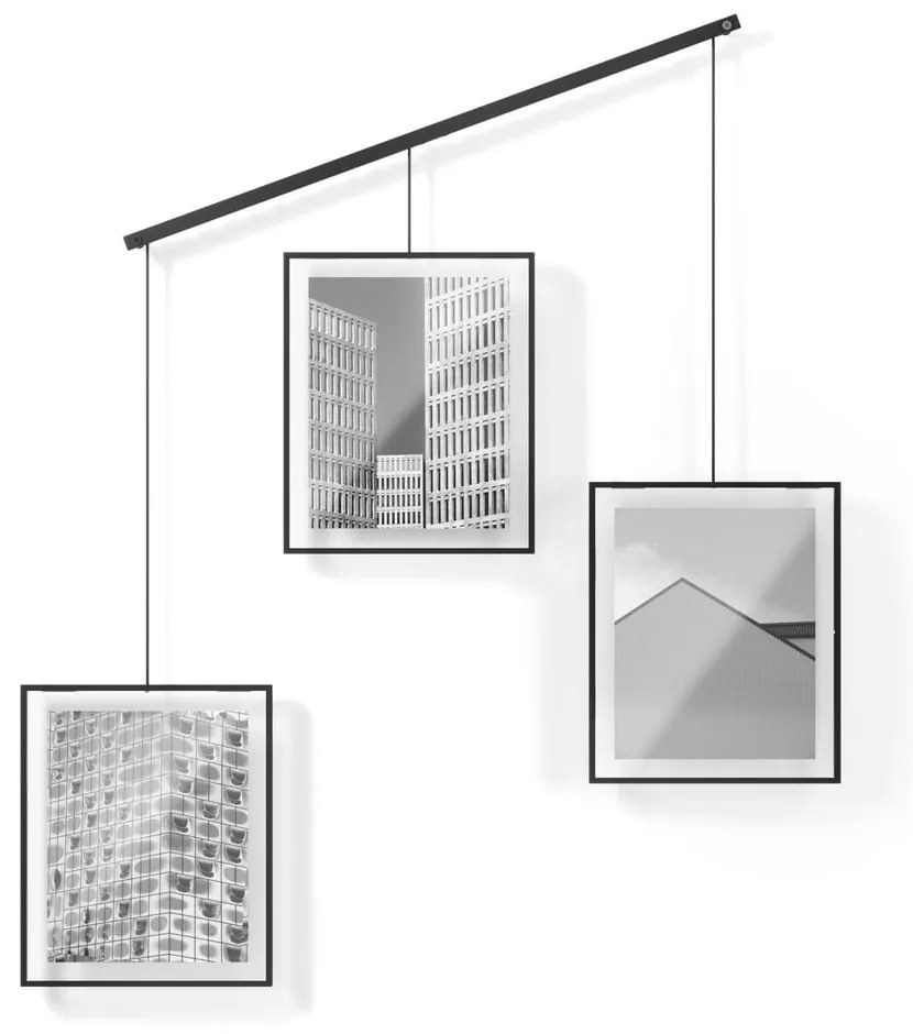 Černé kovové rámečky na zeď v sadě 3 ks 73x82 cm Exhibit – Umbra