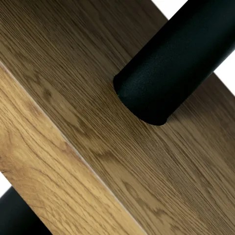 Jídelní stůl 160x90 x76 dub černá kovová podstava AT-3018 OAK